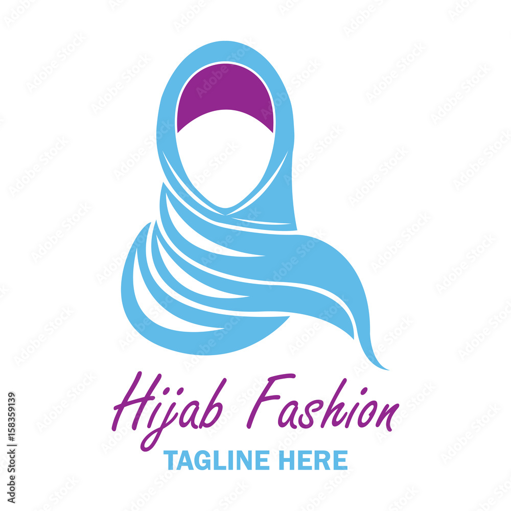 hijab logo with text space for your slogan / tag line, vector ...