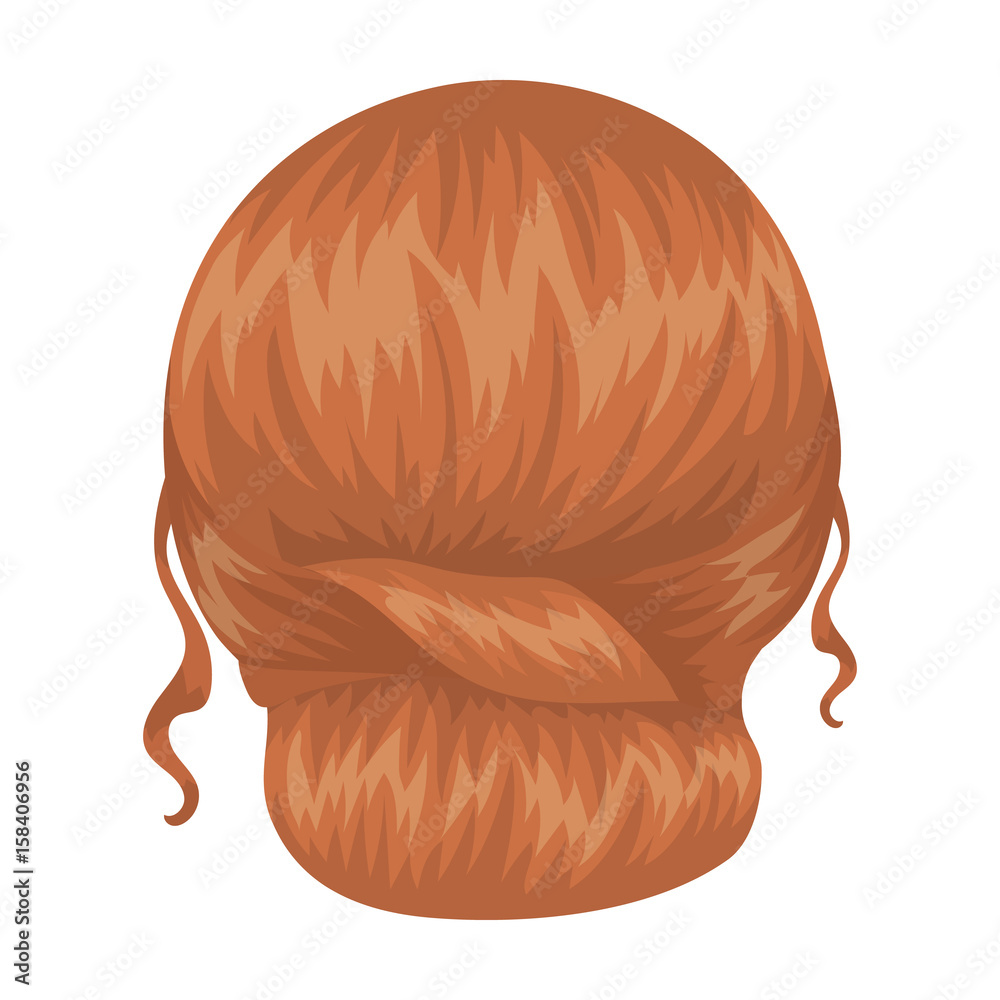 Red combed behind.Back hairstyle single icon in cartoon style vector ...