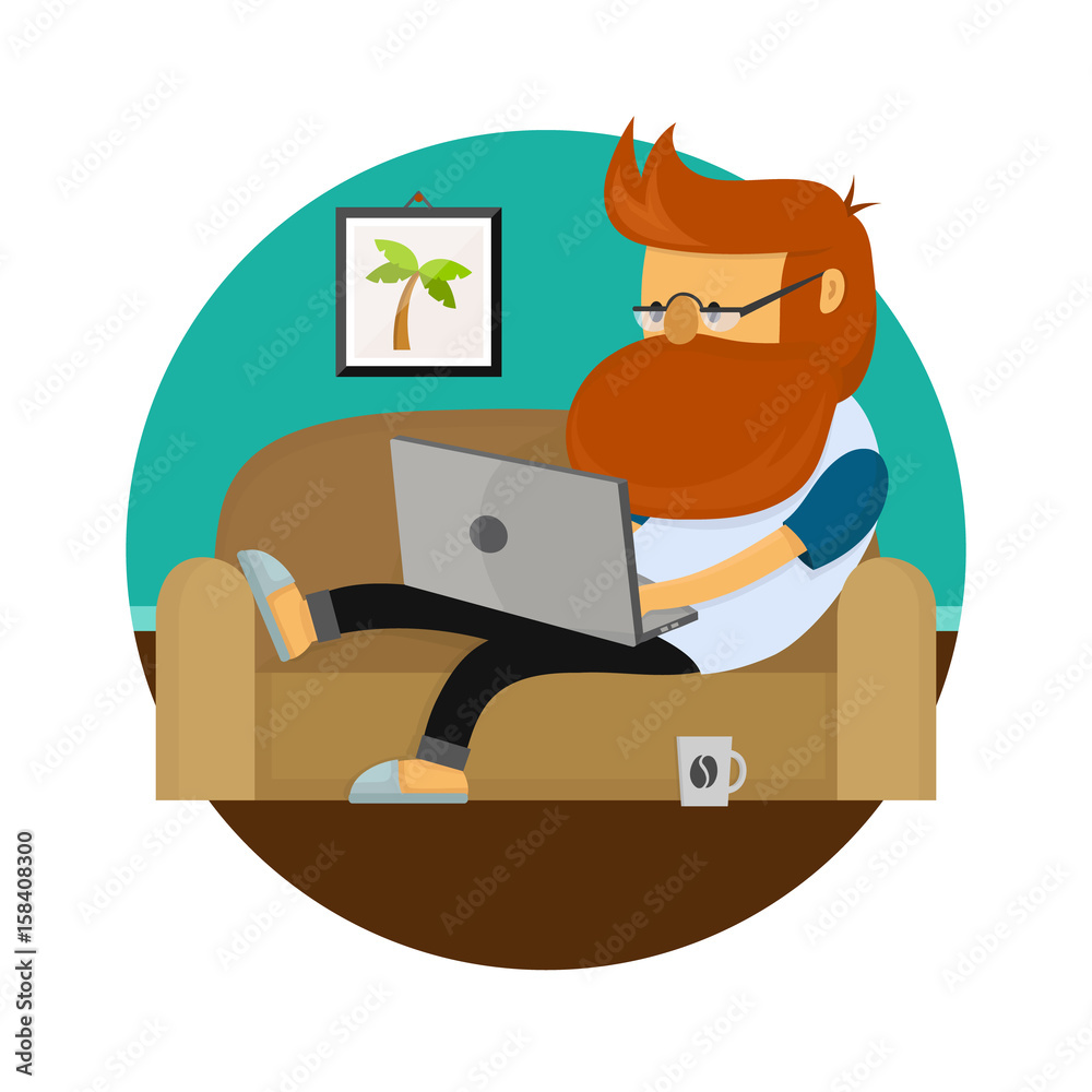 Man Using Computer Clipart For Kids