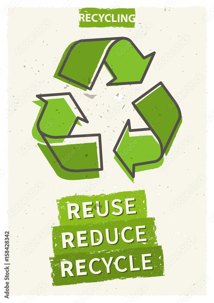 Reuse reduce recycle vector illustration. Creative graphic design with ...