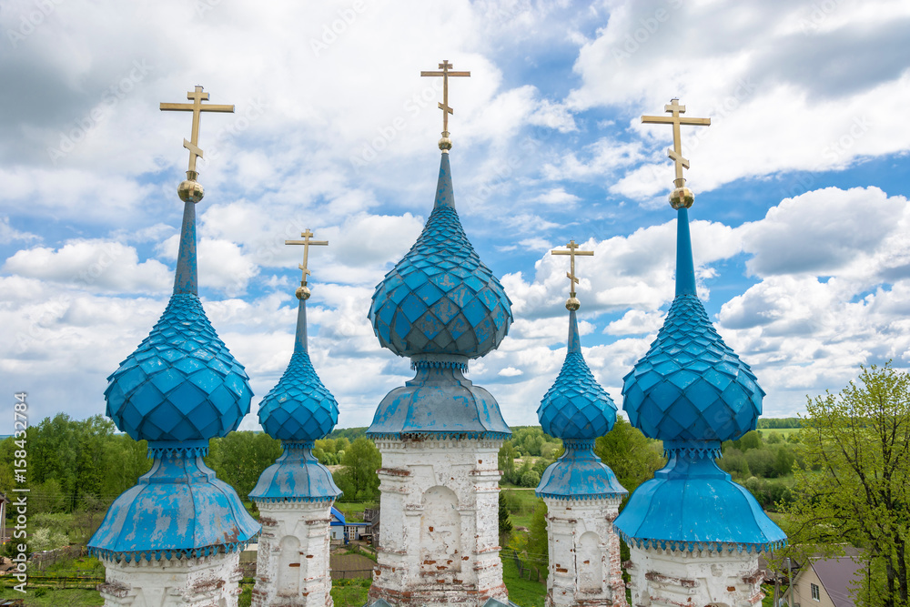 Panorama of the village of Mikhailovskoye from the bell tower of the ...