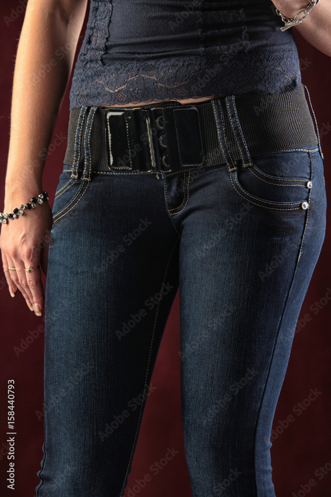 jeans slim girl Stock Photo | Adobe Stock