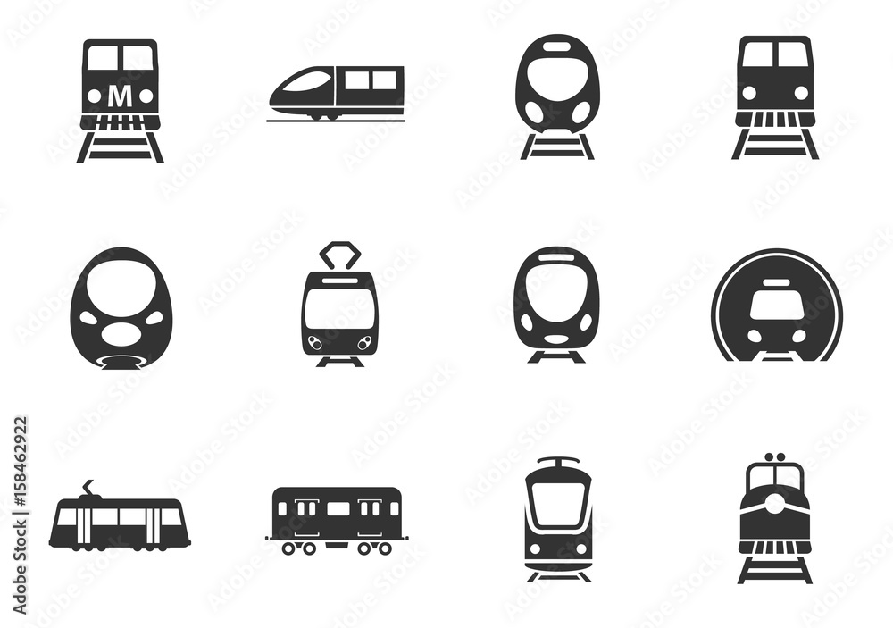 railway icon set Stock Vector | Adobe Stock