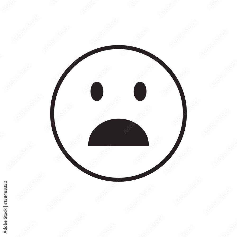 Cartoon Face Shocked People Emotion Icon Vector Illustration Stock ...