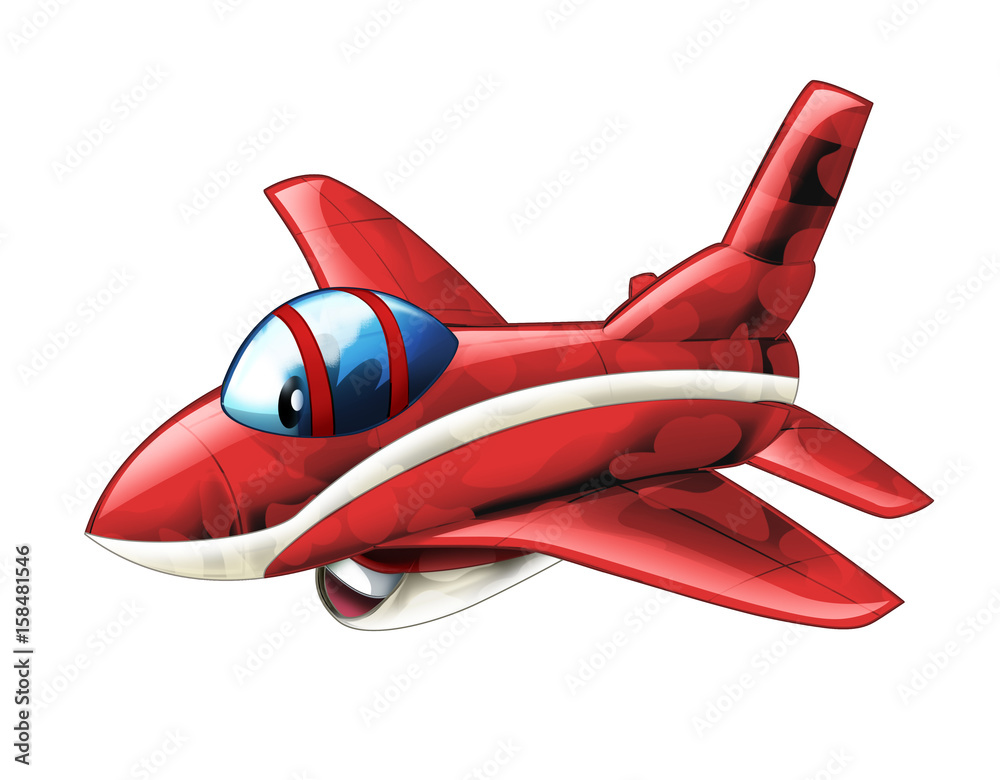 cartoon happy jet fighter military machine Stock Illustration | Adobe Stock