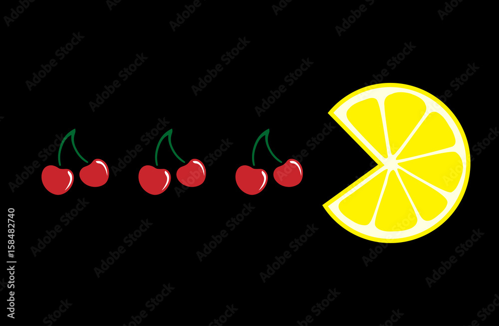Lemon Cherry Color Background