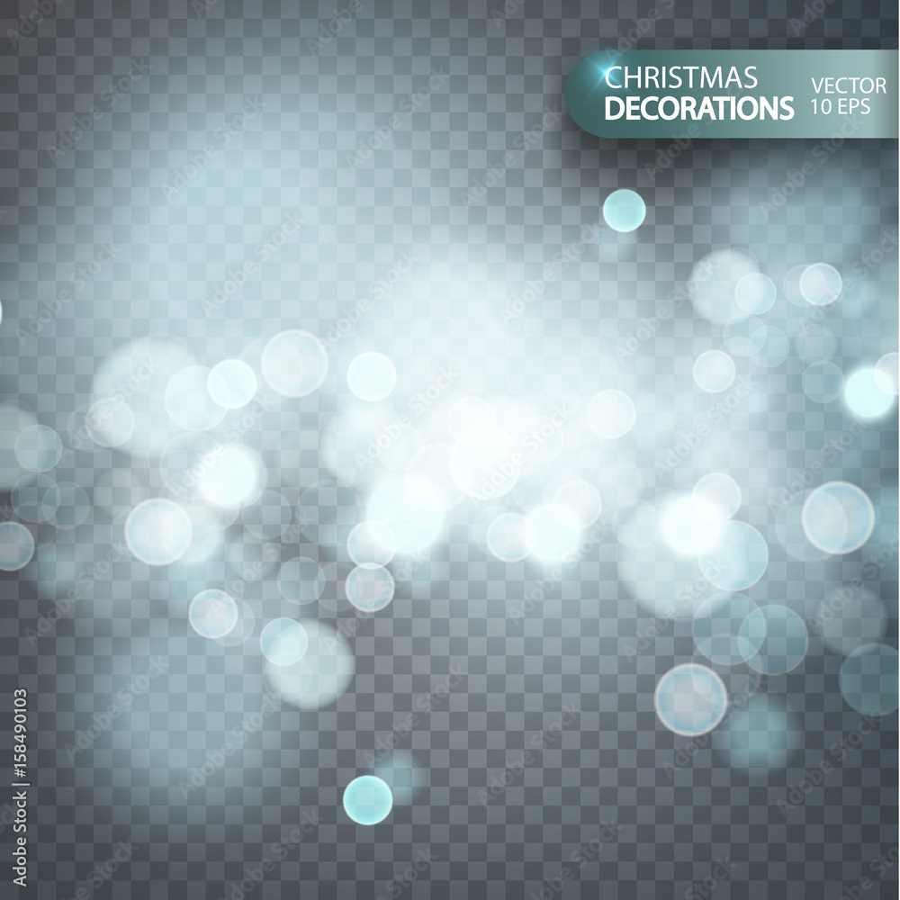 Christmas decorations on a transparent background. Light effect. light ...