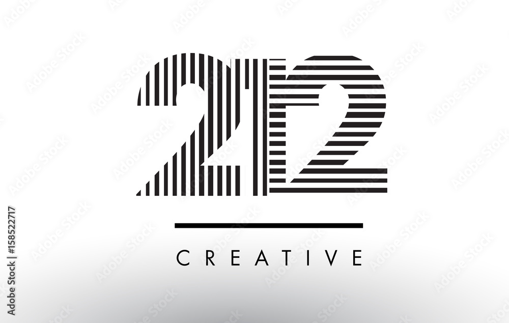 212 Black and White Lines Number Logo Design. Stock Vector | Adobe Stock