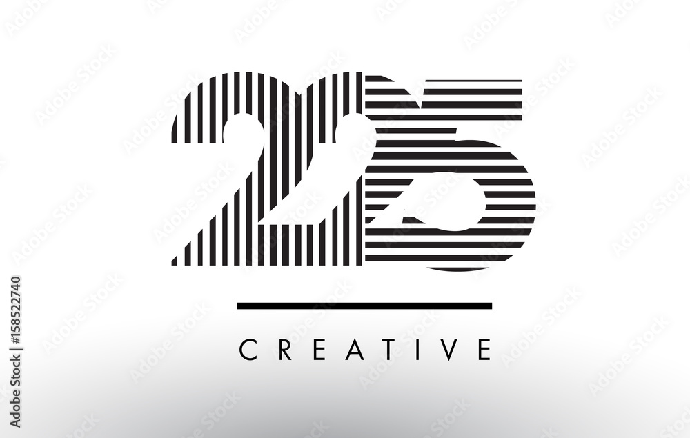 225 Black and White Lines Number Logo Design. Stock Vector | Adobe Stock