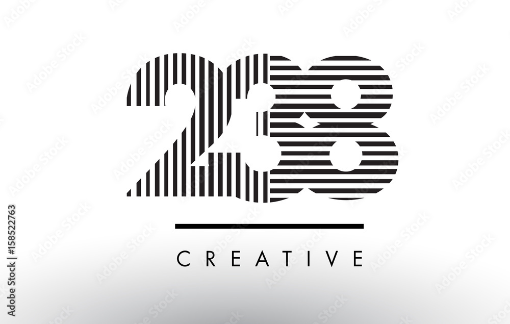 238 Black and White Lines Number Logo Design. Stock Vector | Adobe Stock