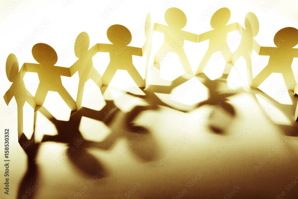 Team paper chain people together Stock Photo | Adobe Stock