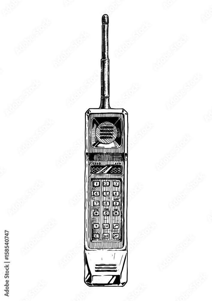 illustration of Brick phone Stock Vector | Adobe Stock