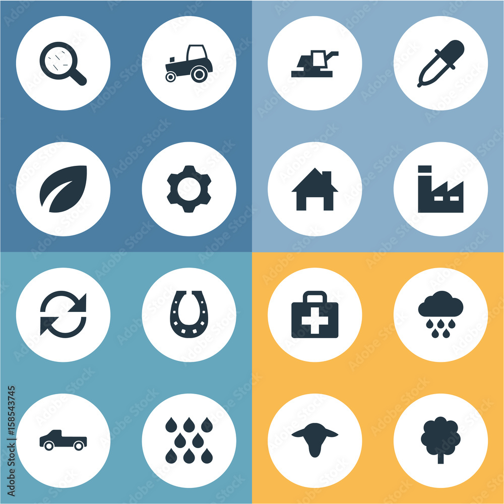 Vector Illustration Set Of Simple Agricultural Icons. Elements Watering ...