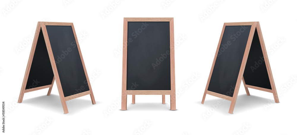 Realistic special menu announcement board icon set. Vector clean ...