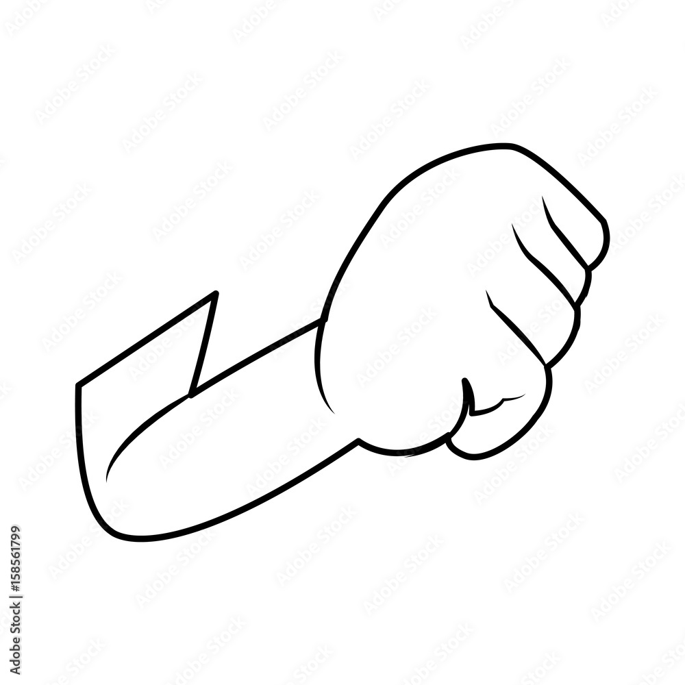 cartoon arm hand fist comic image vector illustration Stock Vector ...