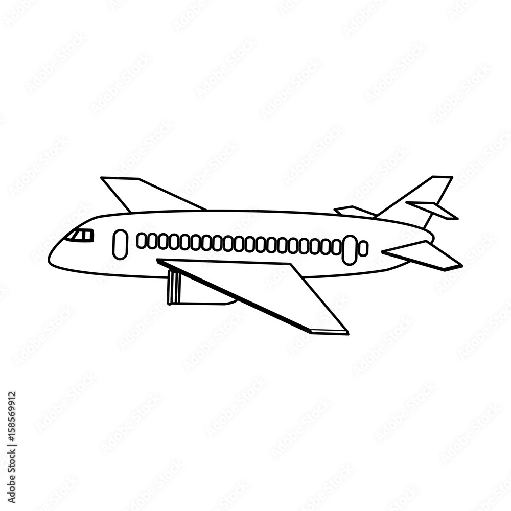 commercial airplane sideview icon image vector illustration design ...