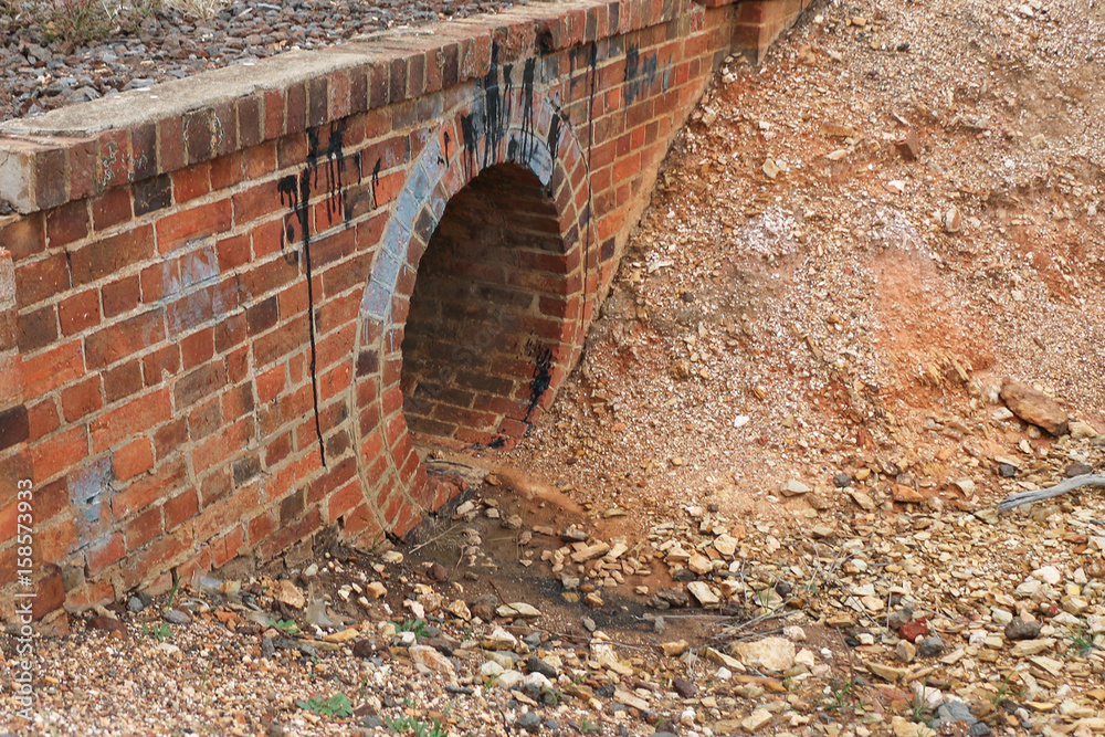 red brick culvert drain structure Stock Photo | Adobe Stock