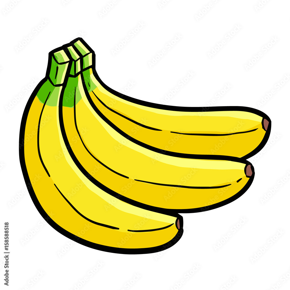 Funny and cute fresh three banana - vector Stock Vector | Adobe Stock