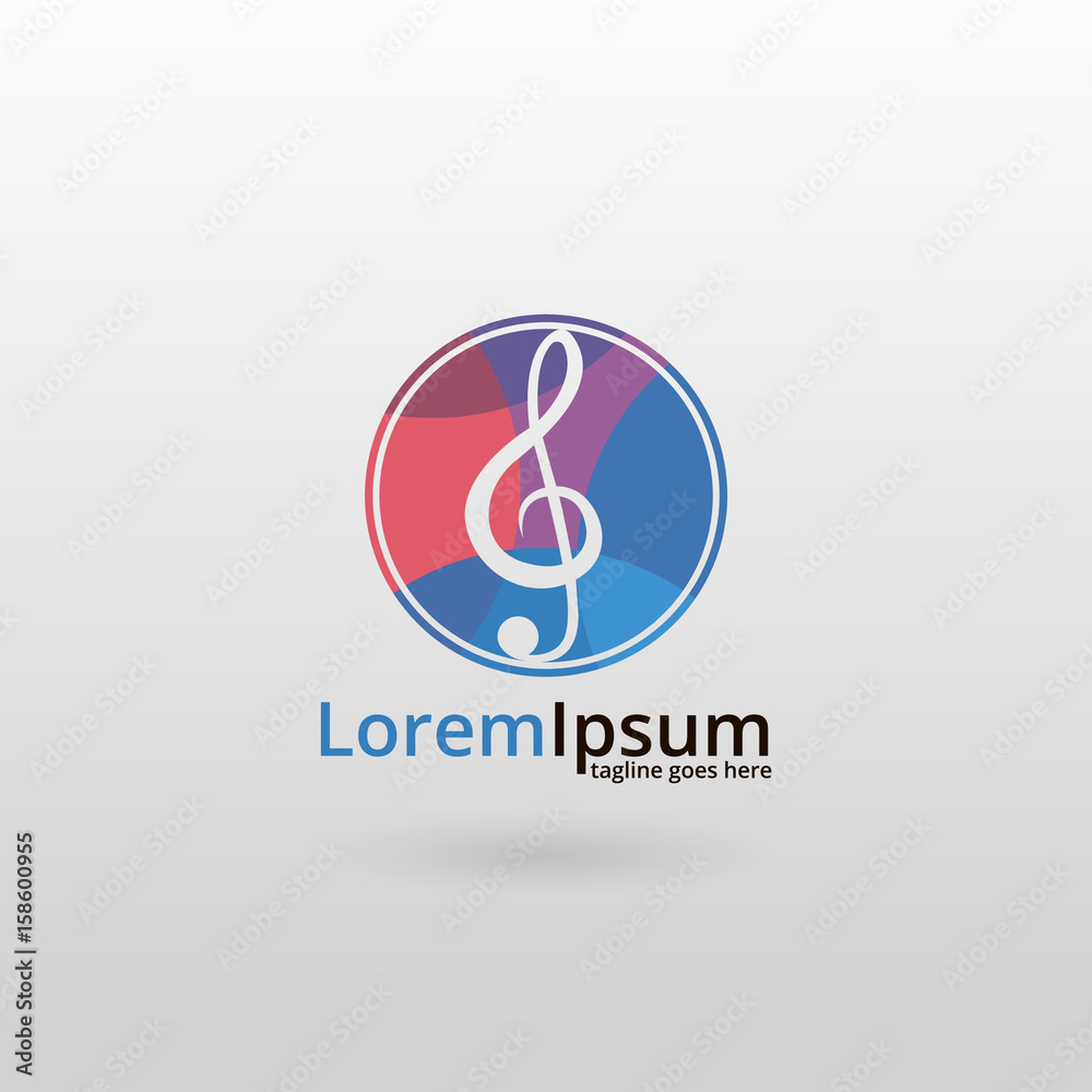 Treble clef logo. Multicolored treble clef logotype Stock Vector ...