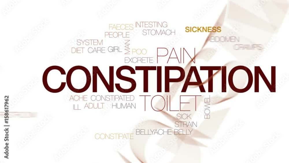Constipation animated word cloud, text design animation. Kinetic ...
