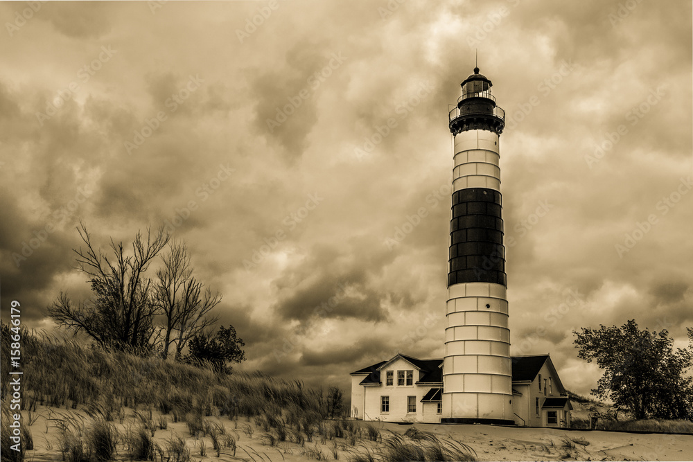 Historical Michigan Lighthouse. The Big Sable Lighthouse has stood on ...