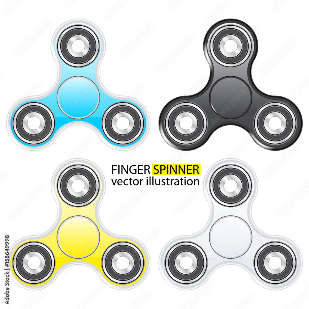 Finger spinner set on white background. For Your business project. Anti ...
