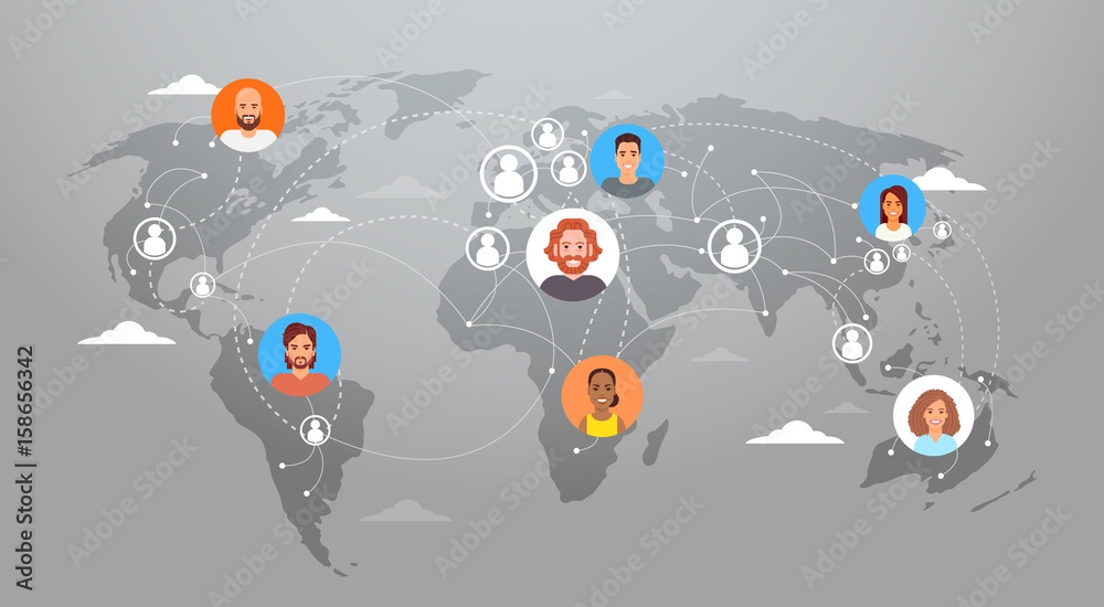 Social Media Connections Map