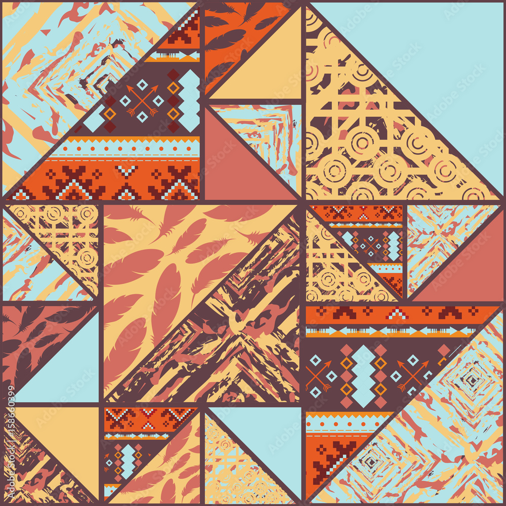 Boho seamless background Stock Vector | Adobe Stock