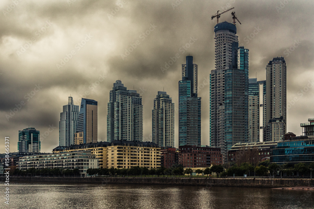 Edificios de Puerto Madero en un dia nublado Stock Photo | Adobe Stock
