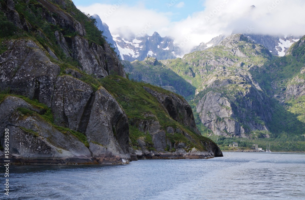 The Trollfjord (Trollfjorden) in the Lofoten Islands, Norway Stock ...