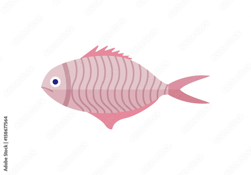 River fish icon. Natural fresh food, healthy food vector illustration ...