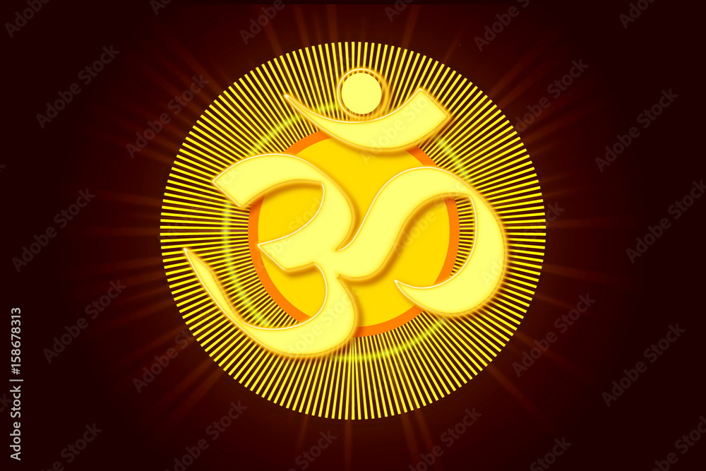 om religious symbols and meditating peace healing related background ...