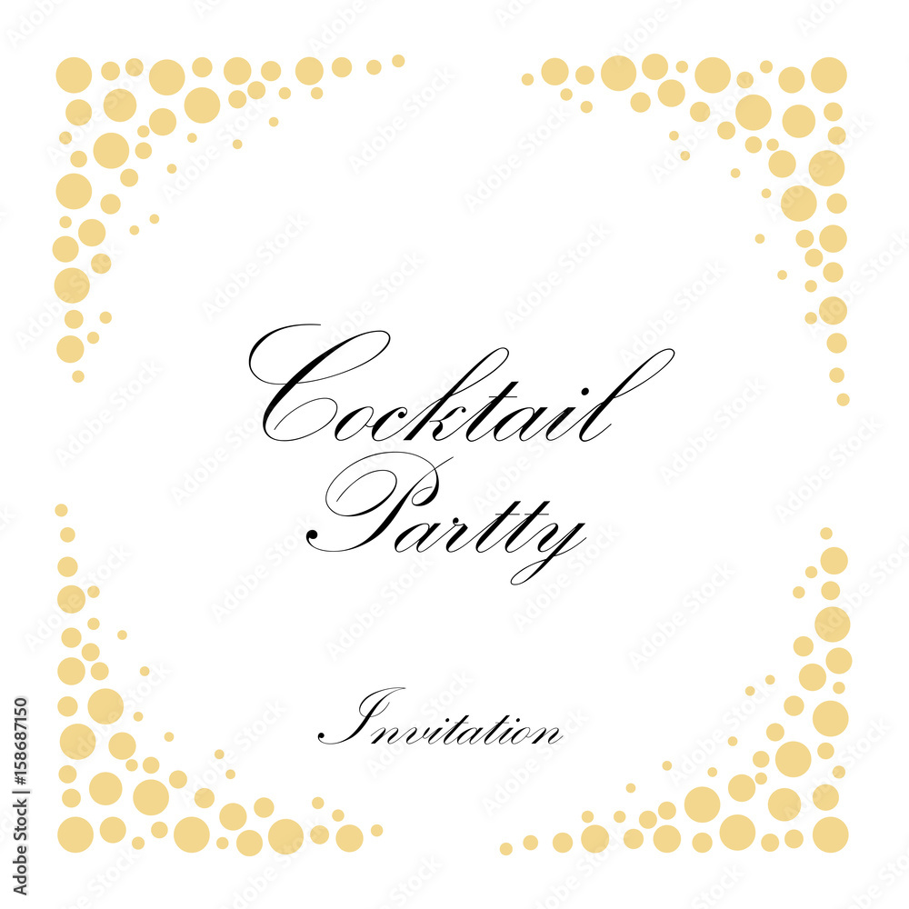 Cocktail party invitation. Vintage poster, vector background with ...