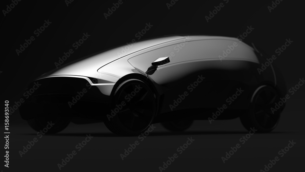 Design concept black car. 3d render Stock Illustration | Adobe Stock