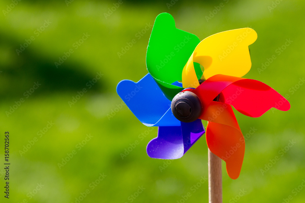 Windrad im Garten Stock Photo | Adobe Stock