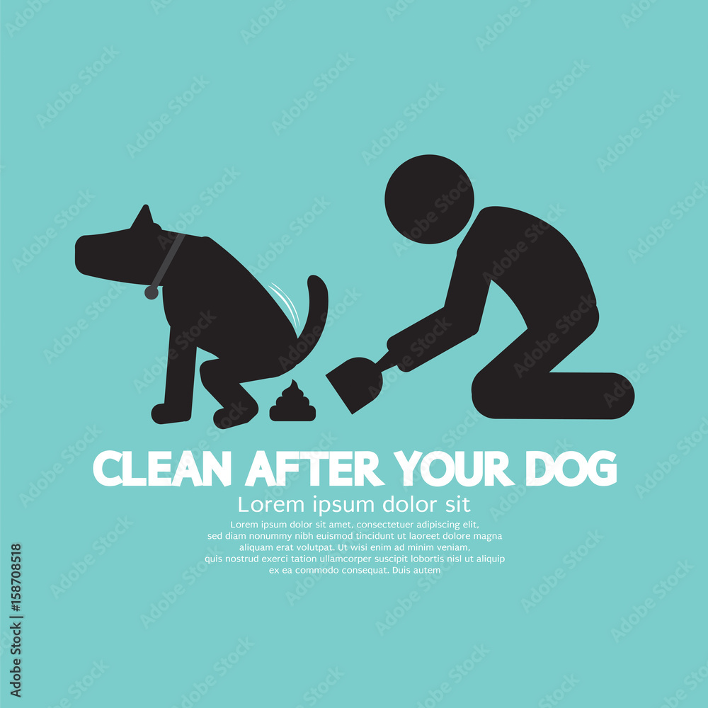 Clean Up After The Dog Symbol Vector Illustration Stock Vector | Adobe ...