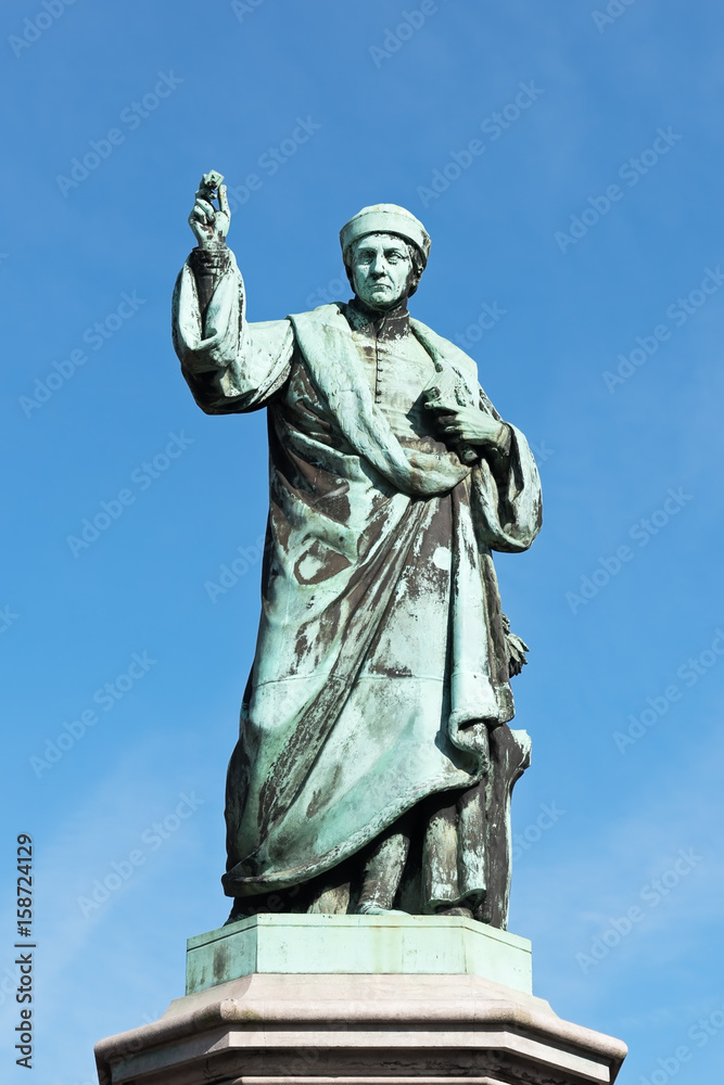 Statue of Laurens Janszoon Coster on the central square of Haarlem ...