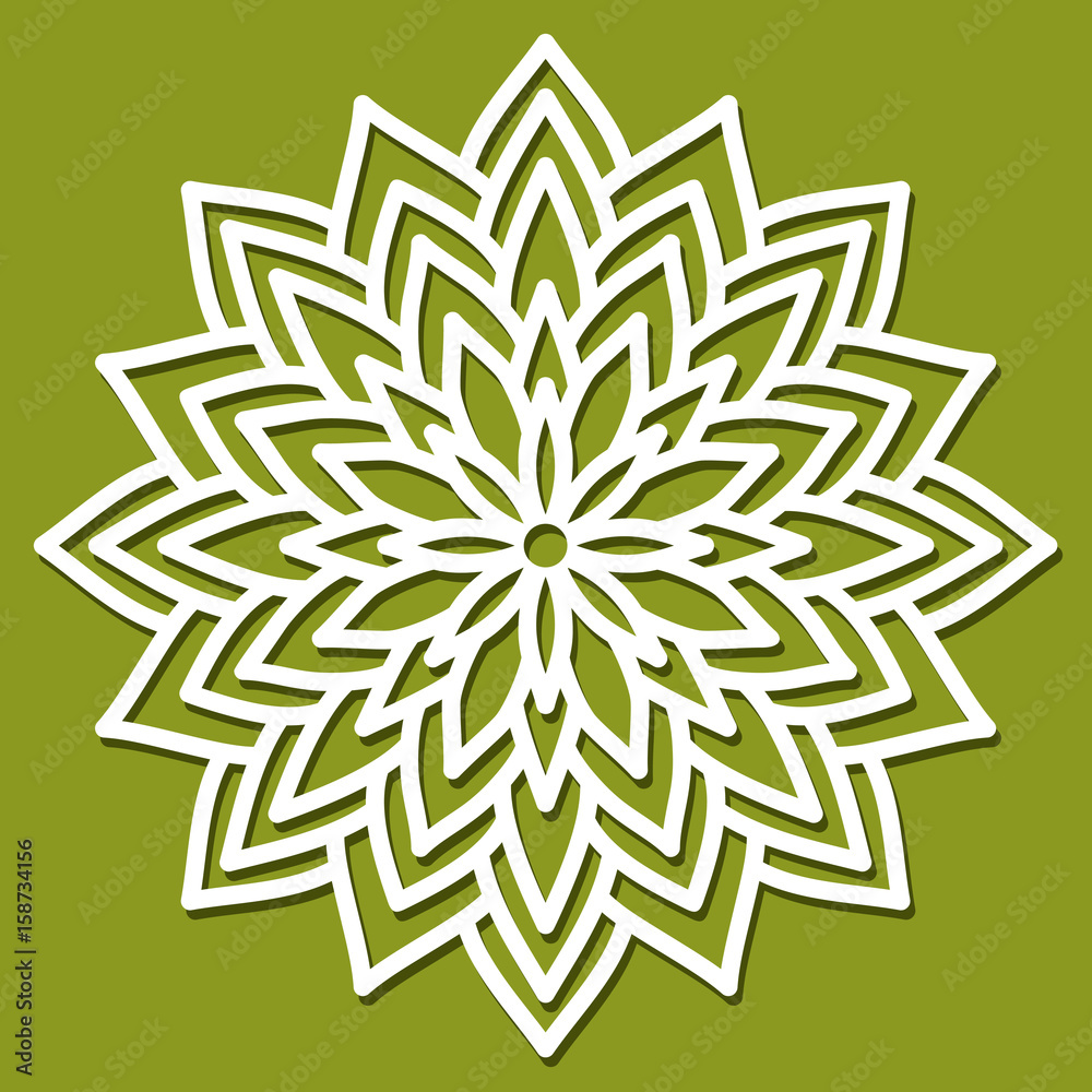 Vector Stencil Flower. Template for interior design, layouts wedding ...