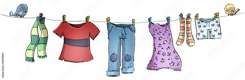 Ilustração do Stock: ropa tendida | Adobe Stock