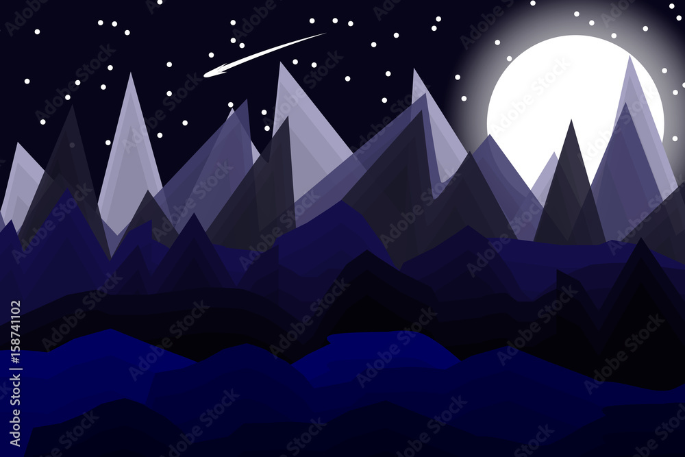 The mountains high noon landscape. vector and illustrator Stock Vector ...