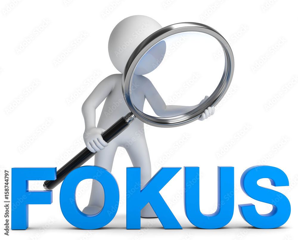 weisses 3d Männchen Fokus Stock Illustration | Adobe Stock