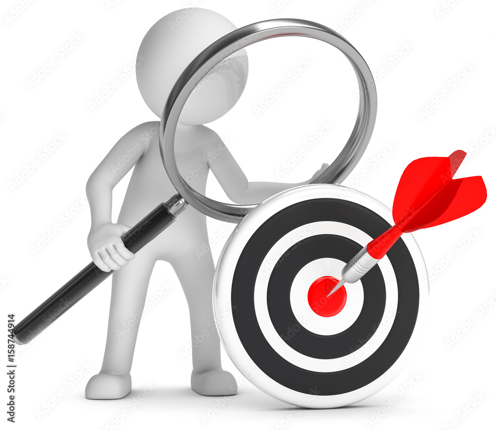 weisses 3d Männchen Ziele erreichen Stock イラスト | Adobe Stock