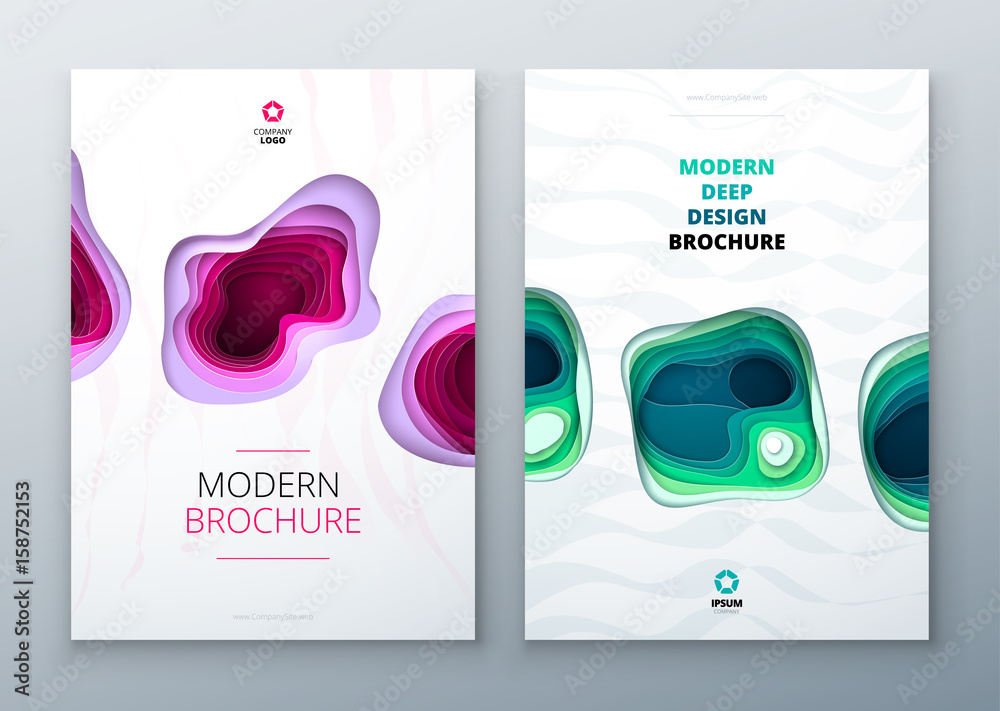 Paper cut brochure design. Paper carve abstract cover for brochure ...