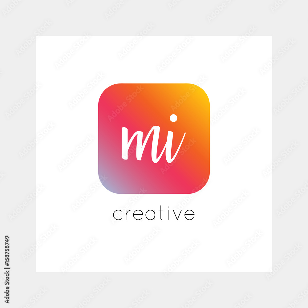 MI logo, vector. Useful as branding, app icon, alphabet combination ...
