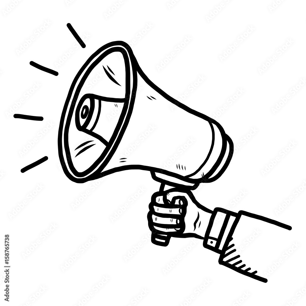 megaphone / cartoon vector and illustration, black and white, hand ... megaphone / cartoon vector and illustration, black and white, hand ...