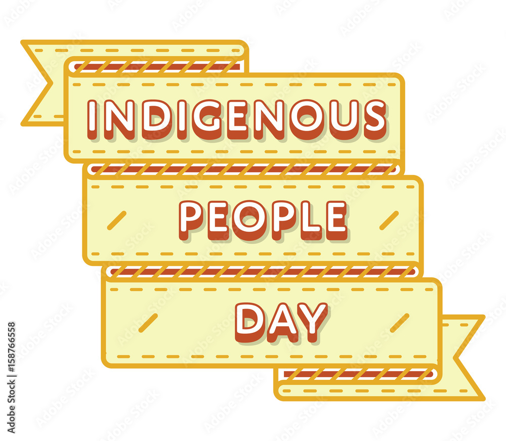Indigenous People day emblem isolated vector illustration on white ...