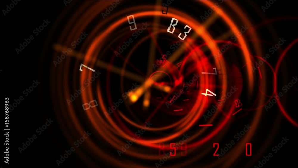 4k Circle round digit time clocks & digital wheels background,trade ...