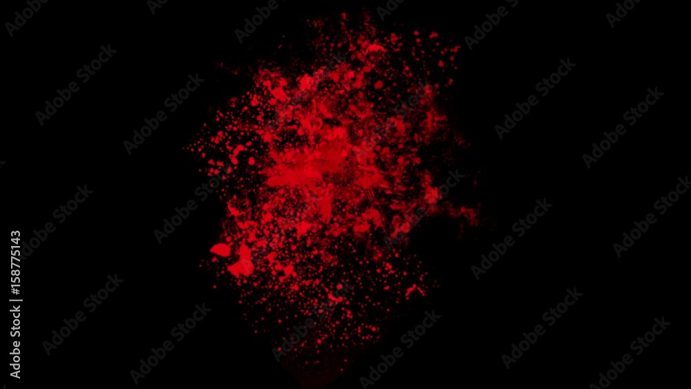 4k Red ink blood splash spots background,accidents horror spray,murder ...