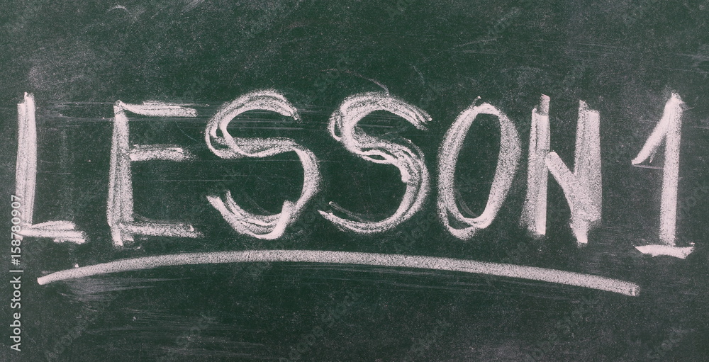 Lesson one on chalkboard, blackboard texture foto de Stock | Adobe Stock