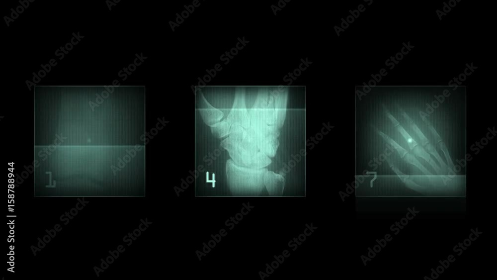 4k Human rib finger bones scan,tech medical X-ray scanning,X-ray ...